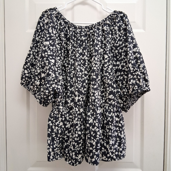 Old Navy | Tops | Old Navy Floral Top 4x Puff Sleeve Peasant Boho ...